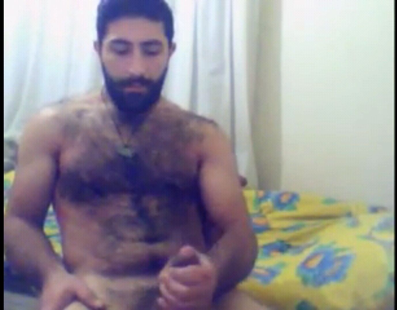 Hairy Turkish Man Jerking Off